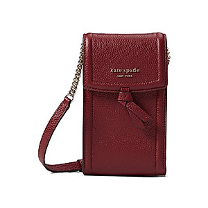 Kate Spade New York® Knott Pebbled Leather North/South Crossbody Shoulder Bag – Magnetic Snap Closure Autumnal Red One Size One Size