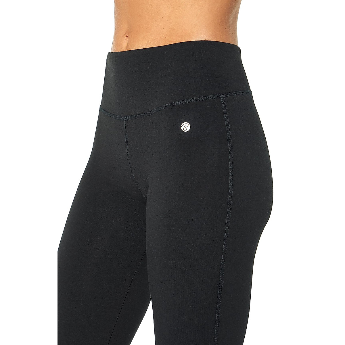 Bally Total Fitness Women's High Rise Tummy Control Bootleg Pant, Black, Medium