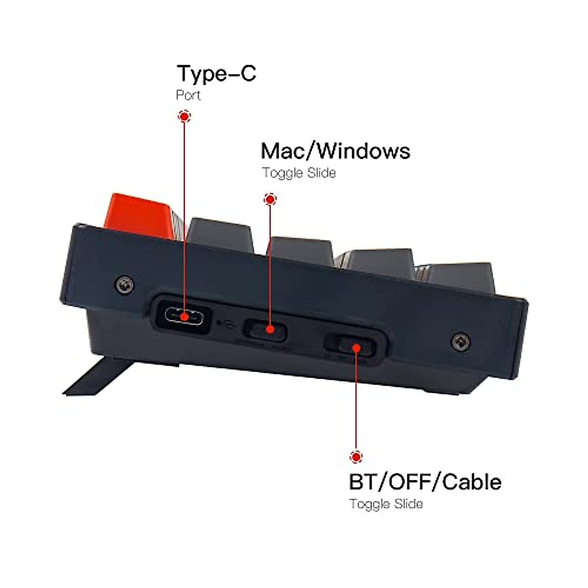 Keychron K12 60% Layout Bluetooth Wireless/Wired Hot-swappable Mechanical Keyboard with Optical Red Switch, Compact 61 Keys RGB Backlit Keyboard Aluminum Frame Compatible with Mac Windows
