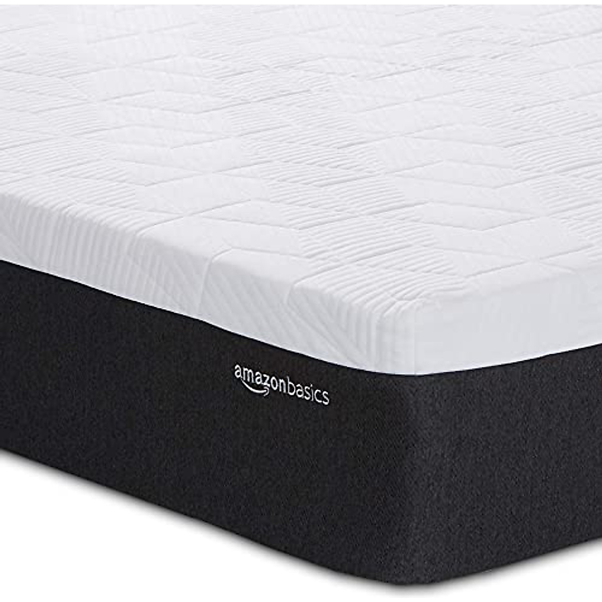 Amazon Basics Cooling Infused Gel Memory Foam Firm Support Latex-Feel Mattress, CertiPUR-US Certified, Queen Size, 12 inch, White/Dark Gray