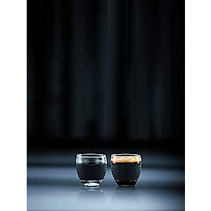 Bodum 3-Ounce Pavina Glasses with Silicone Grip, Black, Set of 2