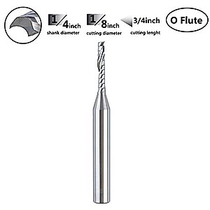SpeTool O Flute 1/8 Inch Cutter Up Cut Spiral End Mill Aluminum Cutting Carbide Router for Acrylic PVC MDF Wood