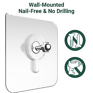 Picture Hangers Without Nails, No Damage Picture Hooks, 20 Counts Adhesive Hooks on Kitchen,Bathroom,Bedroom and Office, 13 lbs Load max