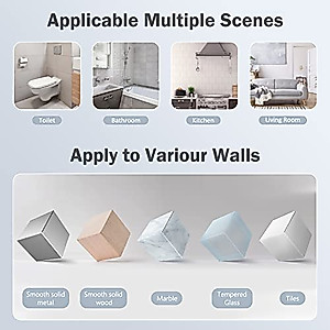 Villsure Shower Caddy, Shower Shelf for Inside with 10 Hooks Adhesive Bathroom Organizer Hanging, No Drilling Stainless Steel Shower Racks Shelves for Kitchen Dorm Apartment, 5 Pack