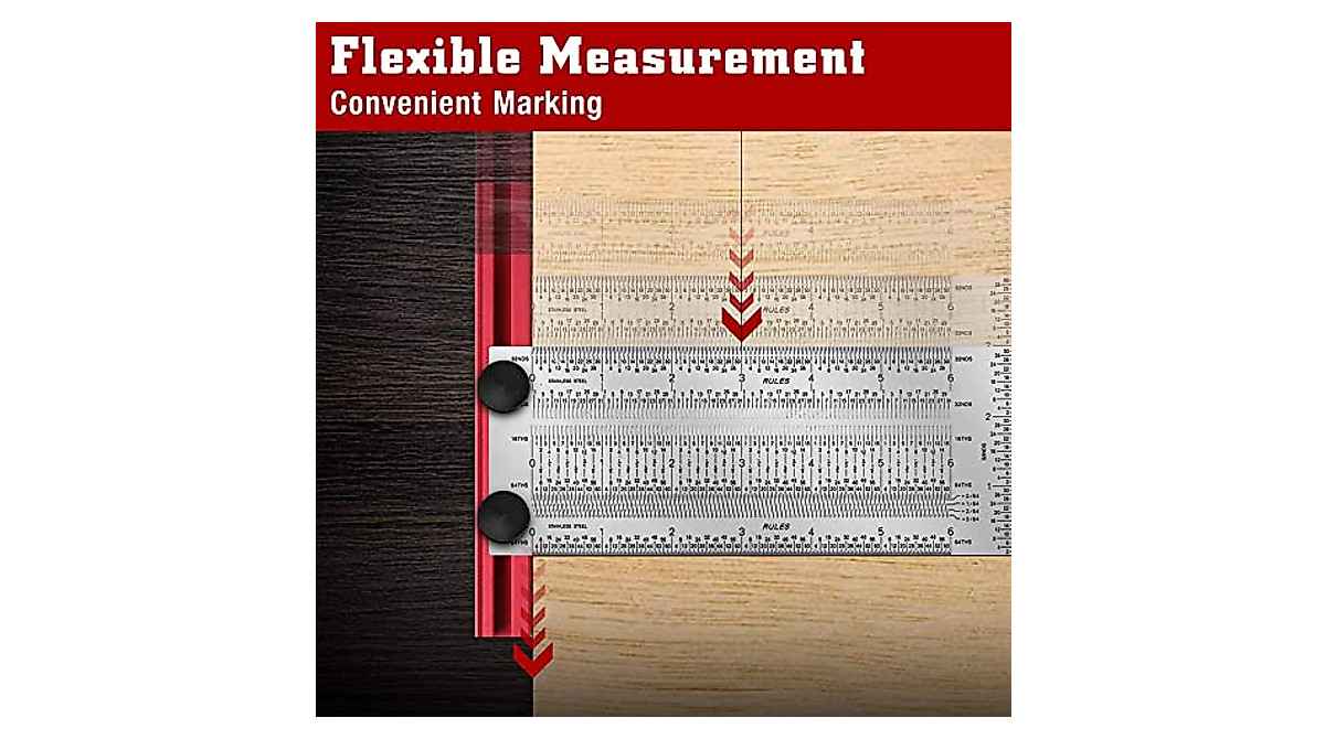 Smgda 12 Inch T-Rule, Precision Marking T Rule, Woodworking T Square ...