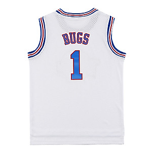 Men's Bugs 1 Space Movie Jersey Basketball Jersey White Size XXL