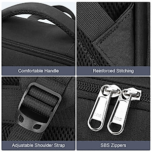 HOMIEE 17 Inch Laptop Backpack Slim Durable Business Computer Travel Backpack with USB Charging Port, Lightweight Casual Daypack for College Work Office Men Women, Black