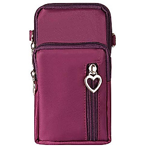 Women Roomy Pouch Small Crossbody Phone Bag Wrist Purse for Samsung Galaxy S22 Ultra S21 Ultra S22+ S20+ 5G S20 Ultra A02 A03s A03 A13 A53s A53 Moto G Stylus G Power BLU F91 G91 Max (Purple)