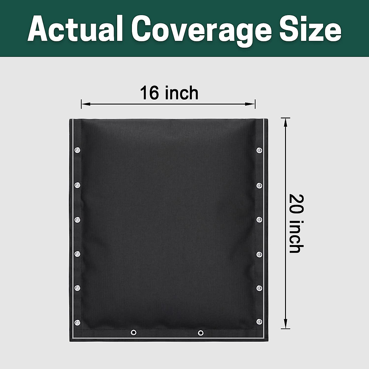 ESINGMILL Backflow Insulation Cover Outdoor Pipe Preventer for Winter Freeze Protection and Backflow Valve, Irrigation Pipe, Sprinkler Valve 16×20inch, Black (0028_1)