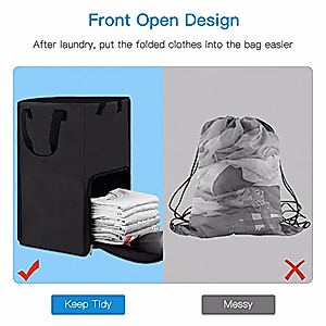 Laundry Backpack Bag, Bukere Extra Large 2 in 1 Laundry Hamper Basket for College Students Dorm Essentials, Adjustable Shoulder Straps, Freestanding Laundry Bag for Apartment, Laundromat, Travel