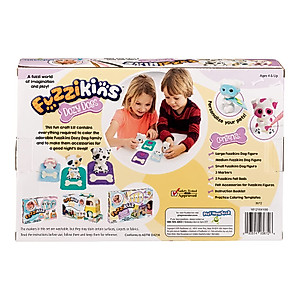 PlayMonster Fuzzikins — Dozy Dogs — Fuzzy Coloring Arts & Crafts and Toy — Design It and Redesign It — For Ages 4+, Pink/Blue/Yellow
