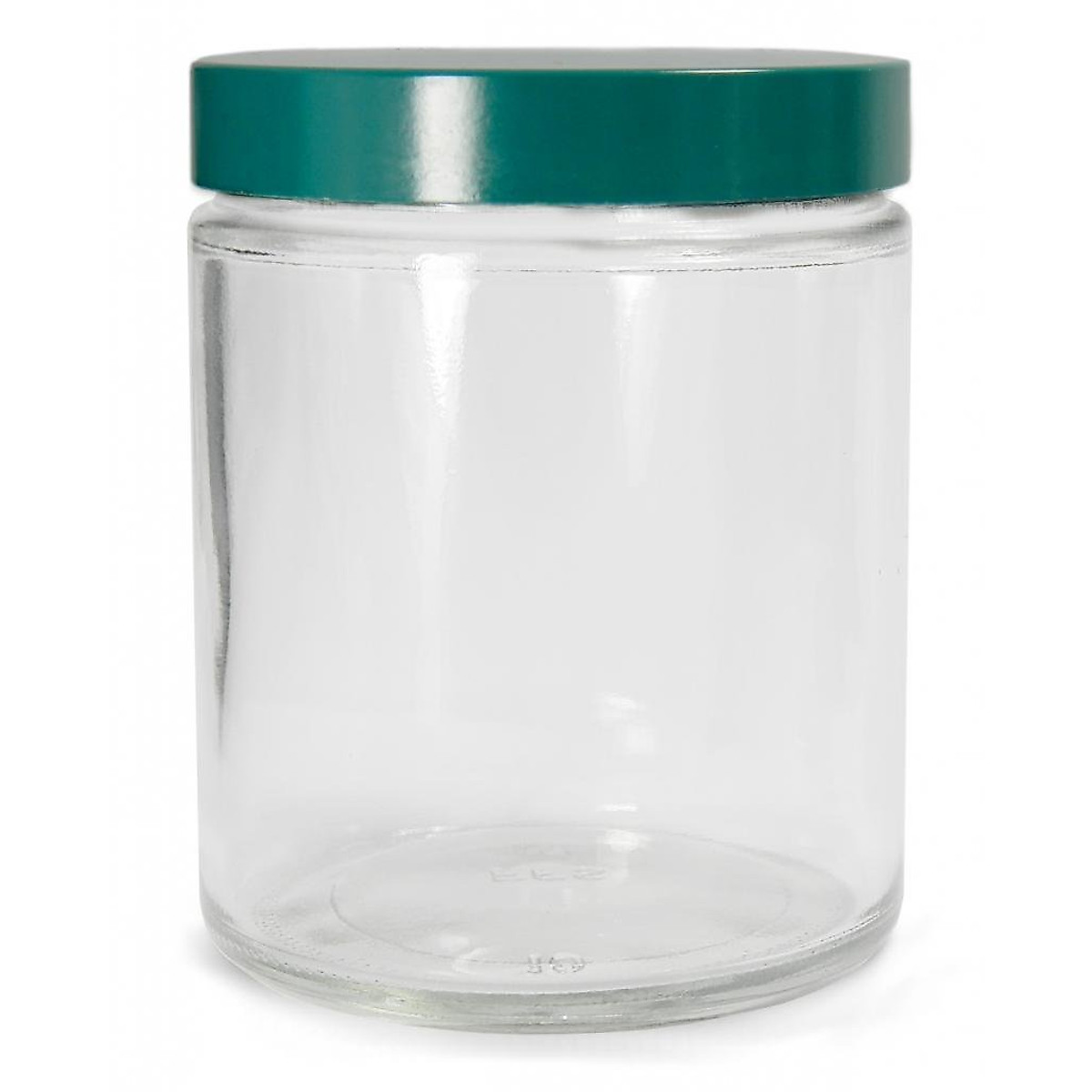 Qorpak GLC-01634 Clear Glass Round 120mL Type III Straight Sided Jar, with Green Thermoset F217 and PTFE Lined Cap (Case of 24)