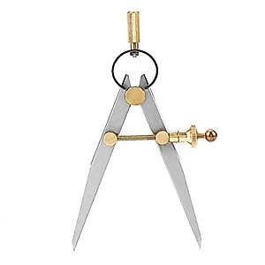4 Inch Leather Compass,Adjustable Lockable Leather Supply Wing Divider,Flat Leg Spring Caliper Divider for Woodworking, Metalworking Geometry Drawing