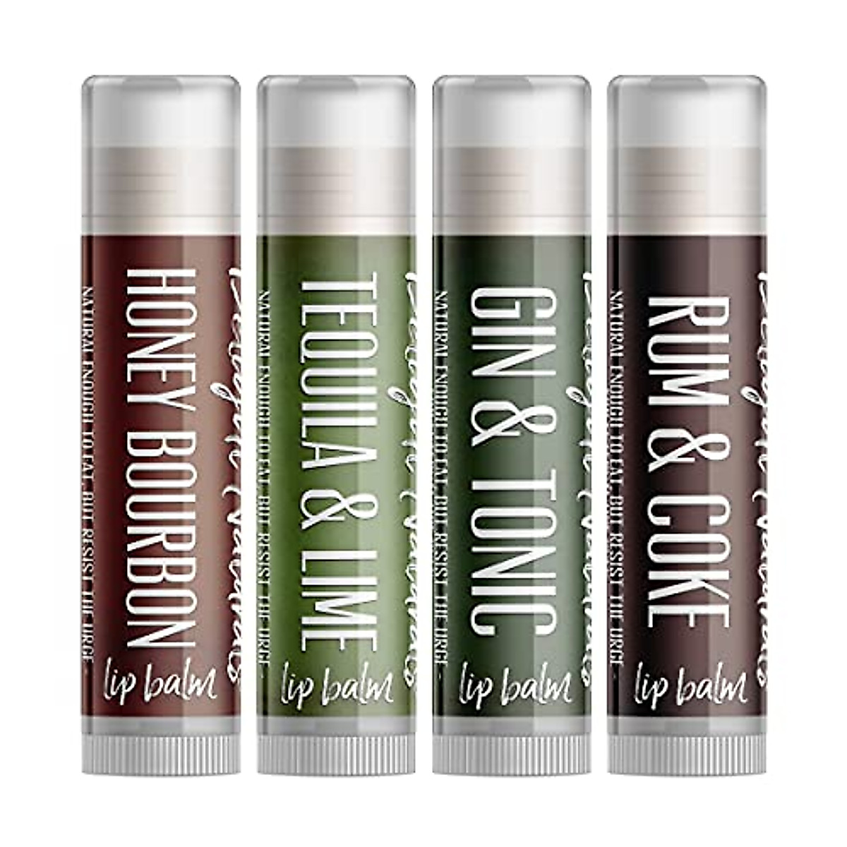 Delight Naturals Mini Bar Lip Balm Set - Honey Bourbon, Tequila & Lime, Gin & Tonic, Rum & Coke
