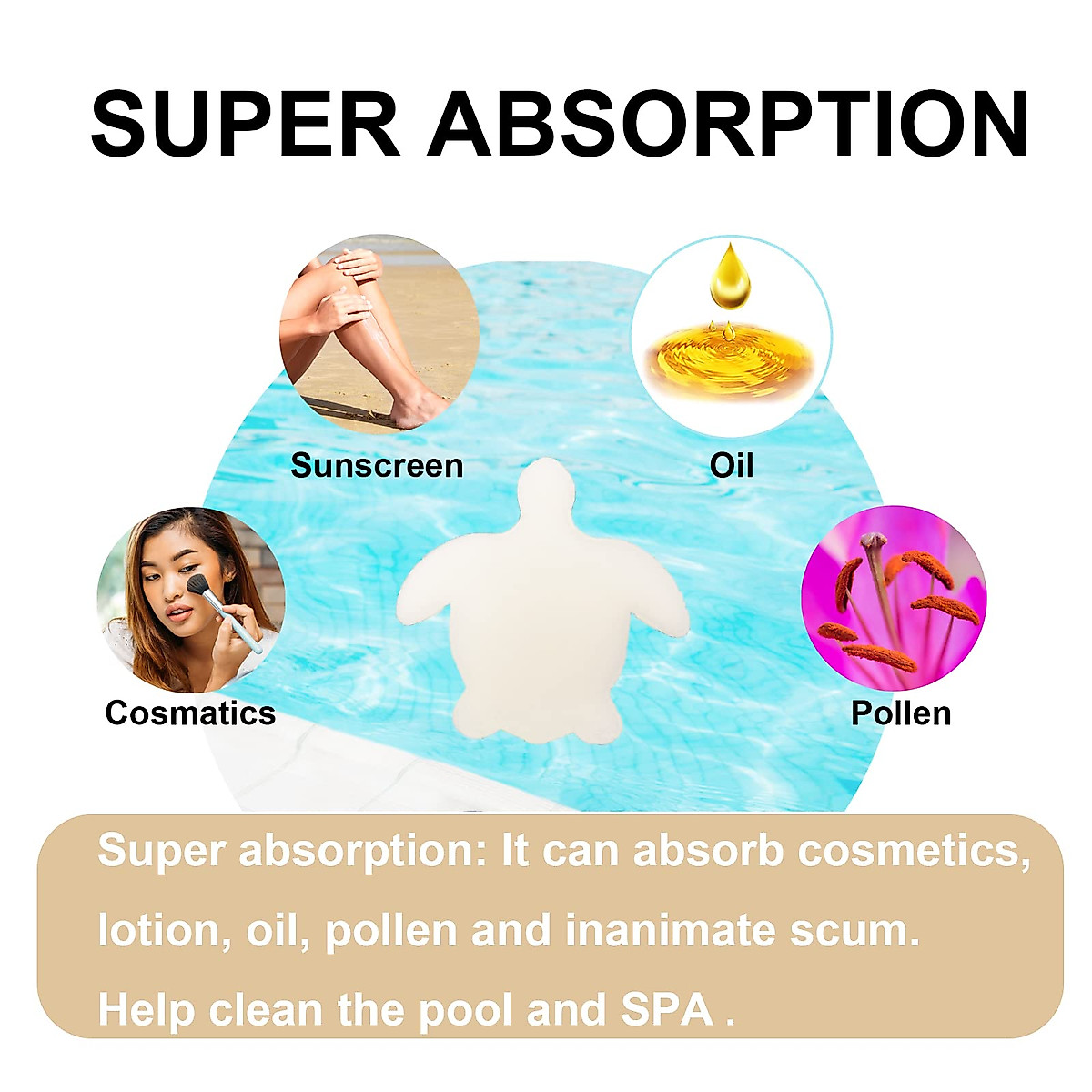 Ukulork 18/24 Pack Pool Oil Absorbing Scum Sponge, Hot Tub Scum Absorber, Hot Tub Accessories for Swimming Pool and Spa