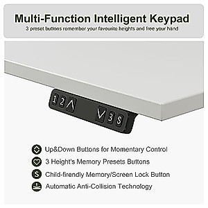 BANTI Triple Motor 75" L-Shape Standing Desk with 5 Drawers, Sit Stand Home Office Desk, Computer Workstation Corner Standing Desk with Spliced Panels, White Top