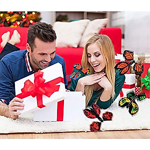 HLARTNET Magic Flying Butterfly Toy - Magic Wind Up Rubber Band Powered Flying Butterfly Surprise for Colorful Bookmark and Greeting Card Mother's Day Surprise Gift 6 Pcs