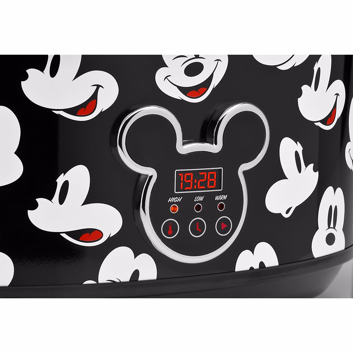 Disney Mickey Mouse 7-Quart Digital Slow Cooker with Sound - Food Warmer for Dips, Soup & More - Slow Cooker with Removable Stoneware - Kitchen Essential for Parties