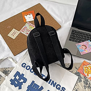 Fashion Women Mini Backpack Corduroy Solid Small Backpacks Simple Retro Casual Student Girls Bookbags Travel Pack Rucksack