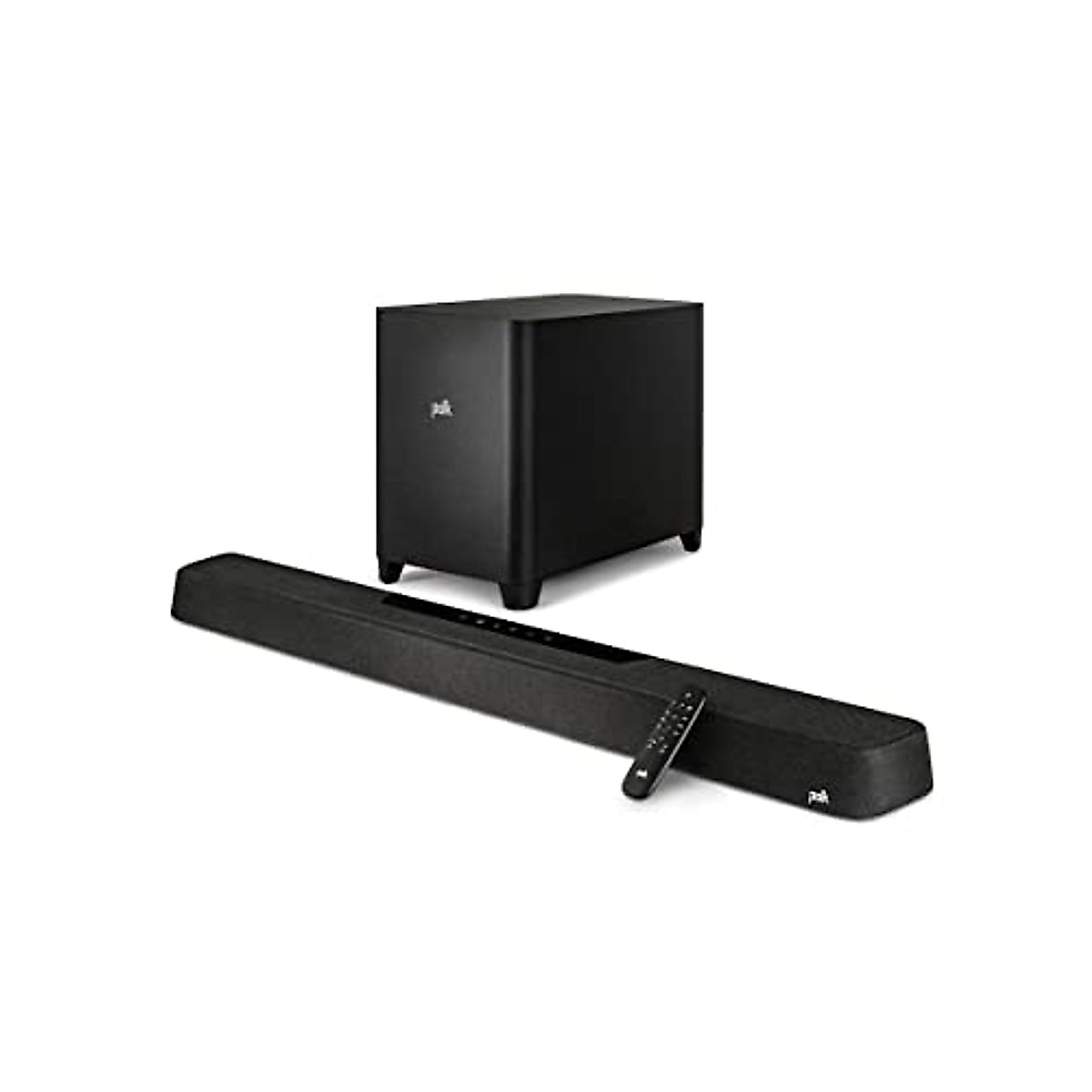 Polk MagniFi Max AX 5.1.2 Channel Sound Bar with 10" Wireless Subwoofer (2022 Model), Dolby Atmos and DTS:X Certified, Polk's Patented VoiceAdjust & SDA Technologies, Easy Setup,Black