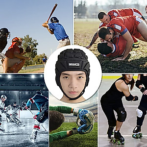 Lixada Rugby Headguard, Football Goalkeeper Helmet Adjustable Soccer Padded Headguard Rugby Helmet Hat for Rugby Football Soccer