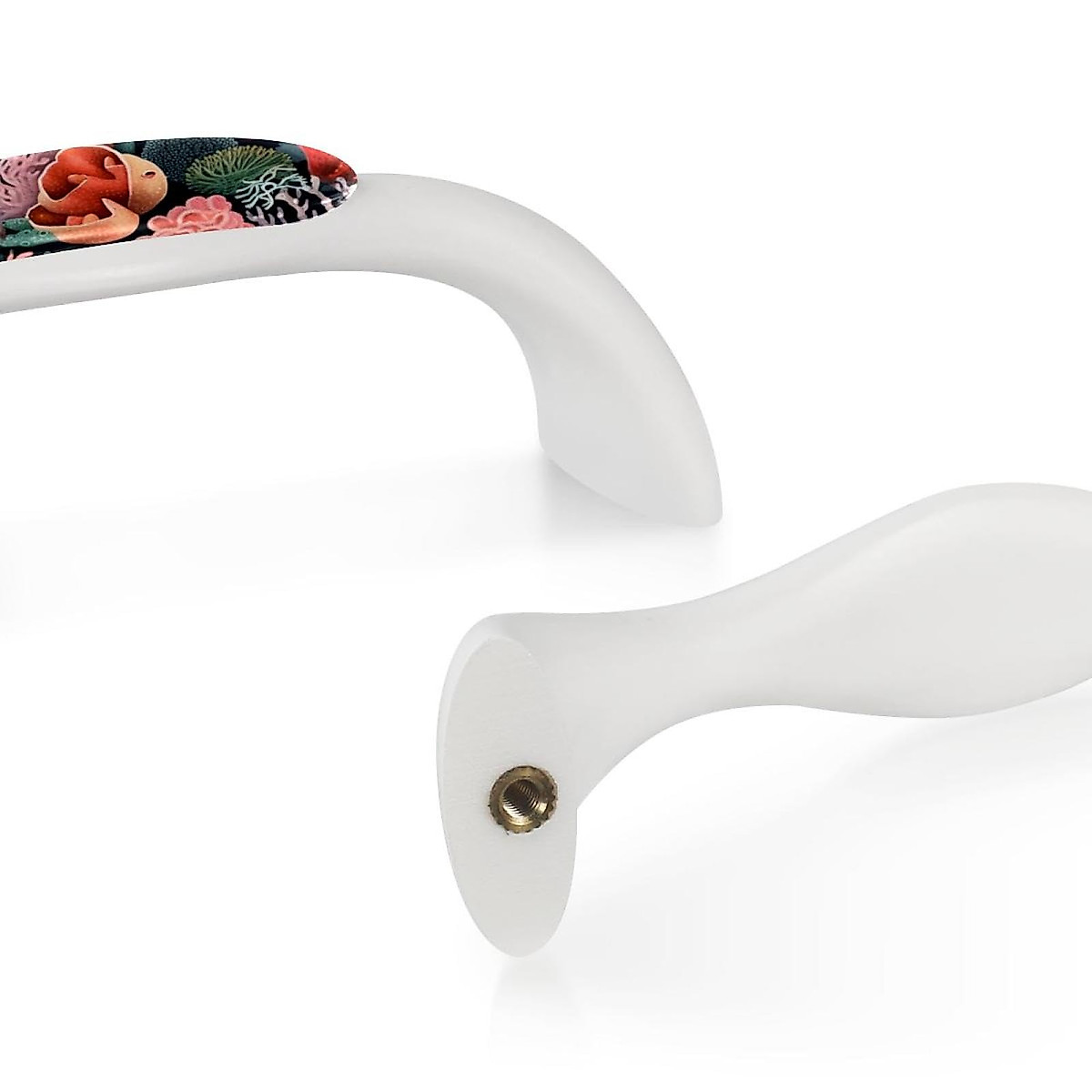 RODAILYCAY Coral 4 Packs Kitchen Drawer Pulls, Crystal Glass Cabinet Handles Pulls, Cupboard Door Knobs, Kitchen Hardware Pulls for Dresser Drawers