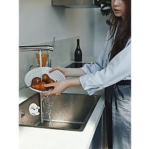 Sponge Holder/Caddy for Scrub Smiley Face Sponge, with Suction Cup for Bathroom and Kitchen Sink Organization