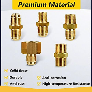 Upgraded 10 Feet High Pressure Braided Propane Hose Extension with 5 Conversion Coupling 3/8" Flare to 1/2" Female NPT,1/4" Male NPT,3/8" Male NPT,3/8" Male Flare for Heater,BBQ Grill,Flexible,Durable