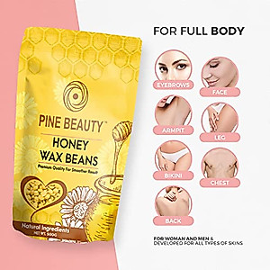 1.2 Lbs Wax Beads PB Hard Wax Beans Complete Kit for Painless Hair Removal With 10 Extra Waxing Spatula Applicator for Bikini Area, Face, Legs, Eyebrow, Body Pearl Wax Warmer and Brazilian Wax (HONEY)