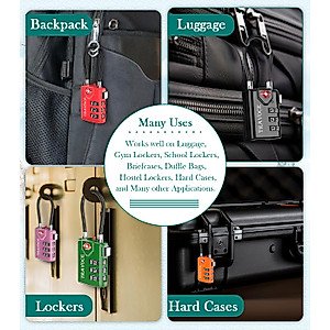 TSA Approved Luggage Locks, Travel Locks Which Also Work Great as Gym Locks, Toolbox Lock, Backpack and More 1,2,4,6 &10 pk (Army Green)