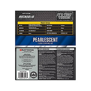Rust-Oleum 306325 Rock-Solid Pearlescent Garage Floor Coating Kit, 1 Count (Pack of 1), Pearl Black, 128 Fl Oz