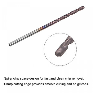 uxcell Carbide Twist Drill Bits 1.3mm, DIN K45 Tungsten Carbide AlTiSin Coated Jobber Drill Bits Straight Shank Drilling Cutter for Stainless Steel Alloy Steel