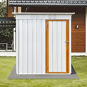 JOJIMOVE 5x3 FT Storage Shed, Metal Outdoor Garden Shed Backyard Storage Shed with Ventilation & Lockable Door, Waterproof Tool Shed for Garden,Courtyard, Lawn