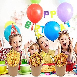 50 Pcs 14 Ounce French Fries Box, Disposable French Fries Cups for Baking Cakes Popcorn Ice Cream