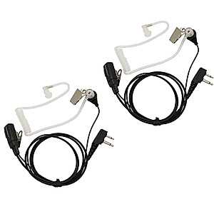 GoodQbuy Midland Walkie Talkie Earpiece,Covert Acoustic Tube Earpiece Headset with PTT is Compatible with MidlandGXT1000VP4 LXT500VP3 GXT1050VP4 GXT1000XB (2 Pack)