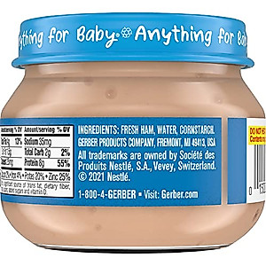 Gerber 2nd Foods Meats, Ham & Ham Gravy, 2.5-Ounce (Pack of 12)