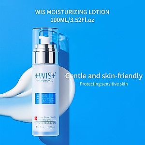 WIS Moisturizing 4-Piece Skin Care Set with Facial Cleanser, Toner, Lotion, Cream for Daily Cleansing Refreshing Skin Beauty Gift for Ladies Anti Aging Skin Care Kit for Women & Men Shipping from USA