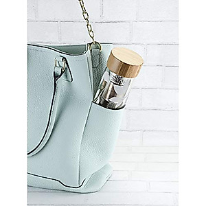 Pinky Up Blair Travel Tea Infuser Mug, Double Walled Insulated Travel Tumbler with Loose Leaf Tea Strainer, Travel Coffee Mug, Keeps Drinks Hot or Cold, 16 oz, White Leaf