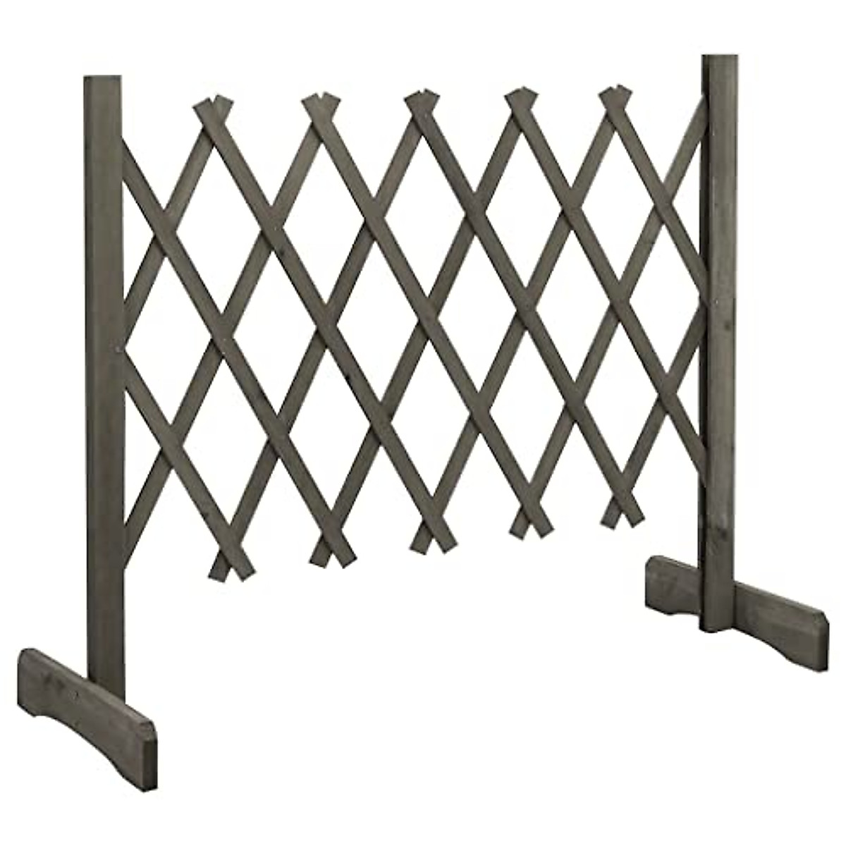 Homvdxl 47x24" Garden Fence Wood Garden Fencing with Trellis, Instant Garden Fence Panel, Freestanding Garden Trellis Fence for Home Yard Garden Indoor Outdoor (Gray)