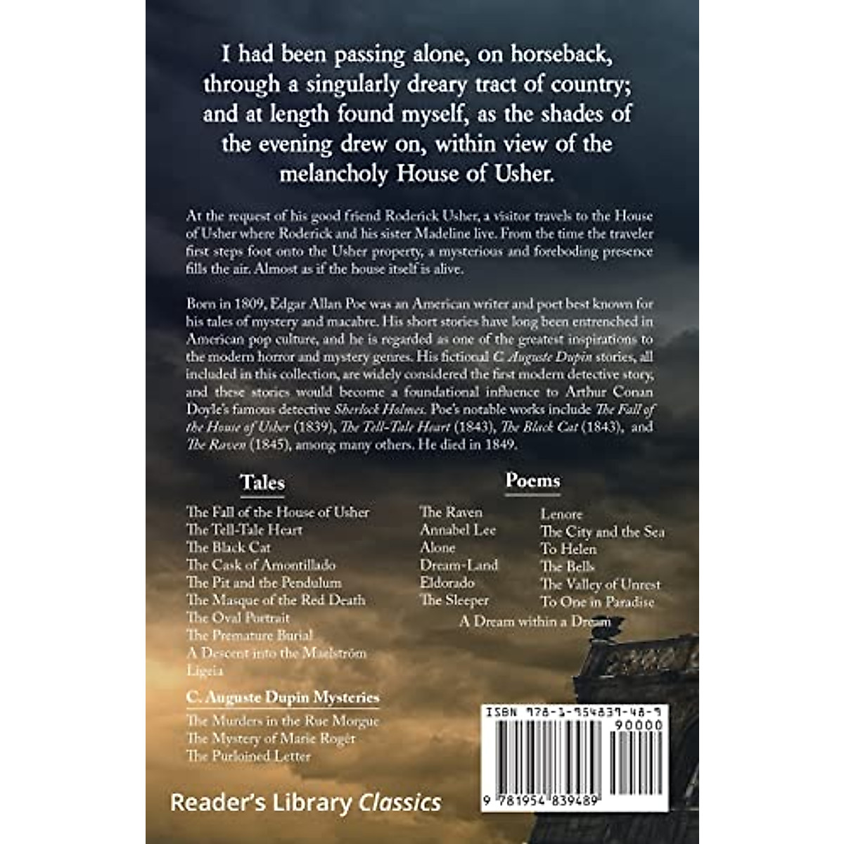 The Fall of the House of Usher and the Other Major Tales and Poems by Edgar Allan Poe (Reader's Library Classics)