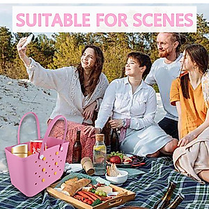 Admaison Divider for Bogg Bag Original Accessories,Bogg Bag Cup Holder for Beach Bag,Travel,Adjustable Silicone Universal Phone Holder Organizer Large/XL 1PACK Pink (Pink)