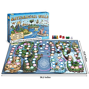 Mathemagical World - Addition & Subtraction Math Board Game for Kids, 2-4 players, Ages 5+ and Perfect for Homeschool, Kindergarten, Pre-k, and Gifted & Talented Prep