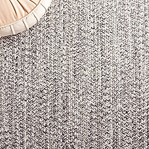 Safavieh Braided Collection Area Rug - 9' x 12', Grey & Ivory, Handmade Farmhouse, Ideal for High Traffic Areas in Living Room, Bedroom (BRA201F)