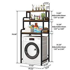 Abao panda 3-Tier Bathroom Room Shelf Washing Machine Storage Utility Rack Over The Toilet Washer Dryer Storage Shelf Bathroom Organizer Rack Space Saving Shelving Units Clothes Dryers Shelf