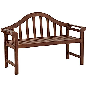Teal Island Designs Concorde 53" Wide Dark Natural Acacia Wood Outdoor Bench