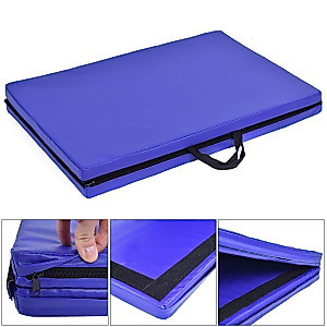 Nightcore 2’’ Thick Tri-Fold Exercise Mat, Gymnastics Panel Mats with PU Leather, Lightweight Anti-Tear Tumbling Mat, Carrying Handles for MMA, Stretching, Aerobics, Core Workouts, Home Fitness