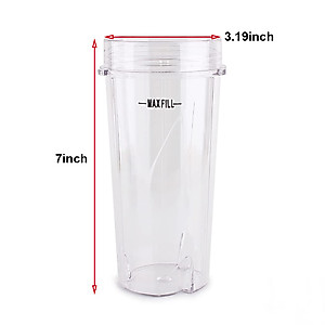 Anbige Replacement Parts 3 tabs cups intended for Nutri Ninja Blender, 2 Pack 16-ounce Single Serve Cup and Sip&Seal Lid Fit Ninja BL200 30/ BL201 30/BL201C 30/BL203QBK