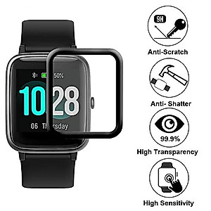 smaate 3D Screen Protector Compatible with ID205L Smart Watch, GRV FC1 and ID205 ID205U ID205G Veryfitpro 1.3inch smartwatch, 3-PACK, Full Coverage Curved Edge frame