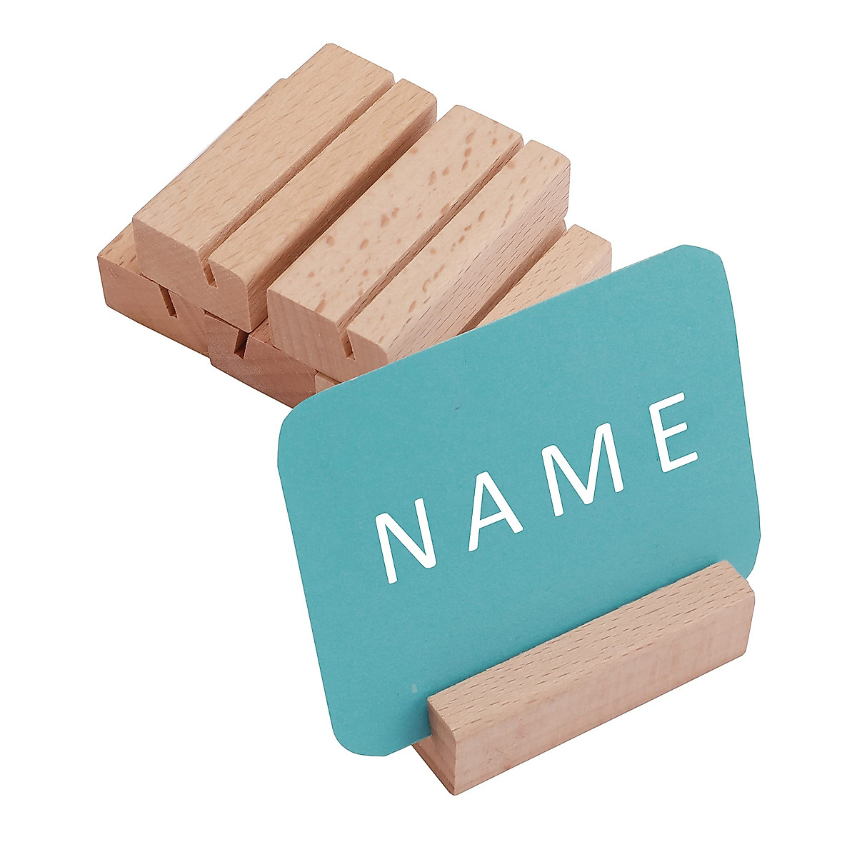 WILLOWDALE 6Pcs 2.17 Inch Place Card Holder, Photo & Picture Stand Card Holder Wooden Stands for Display, Party Poster Paper Stand Wedding Table Number Holders for Home and Office Decoration