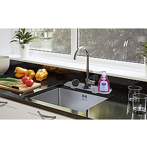 Kitchen Sink Splash Guard, Silicone Faucet Handle Drip Catcher Tray, Faucet Absorbent Mat, Sink Protectors for Kitchen Sink, Sink Mat for Bathroom, Farmhouse and RV, Kitchen Sink Accessories